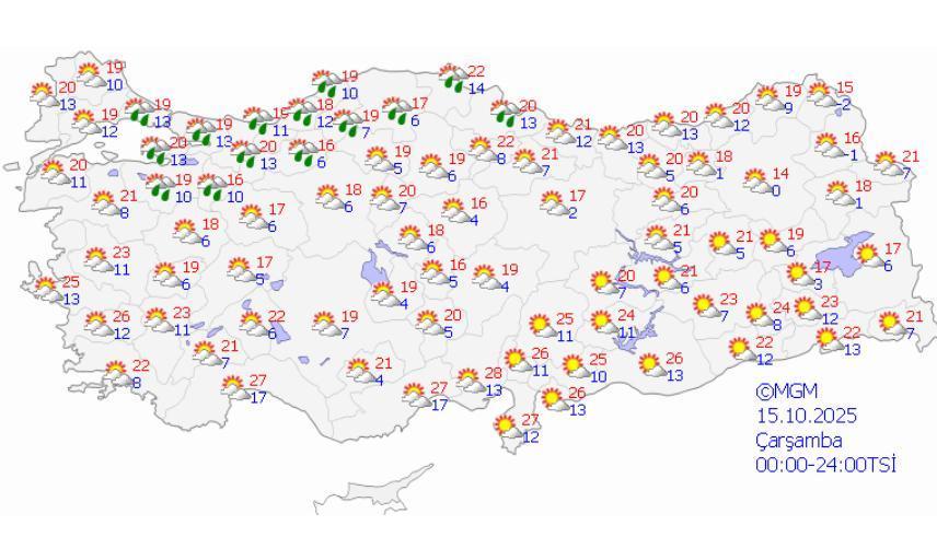 Bugün hava nasıl, yağış var mı? 15 EKİM ÇARŞAMBA HAVA DURUMU İSTANBUL ...