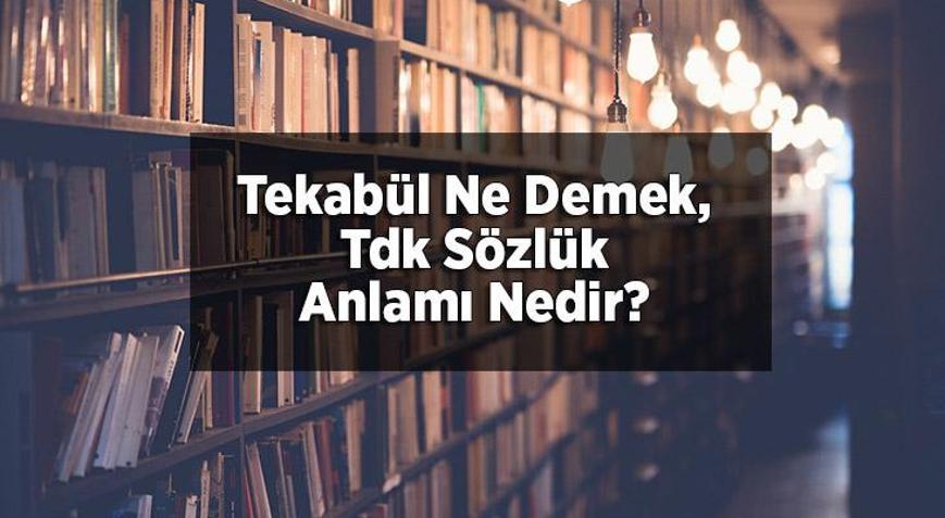 Tekabül Ne Demek, Tdk Sözlük Anlamı Nedir? Tekabül Eder Ne Demek?