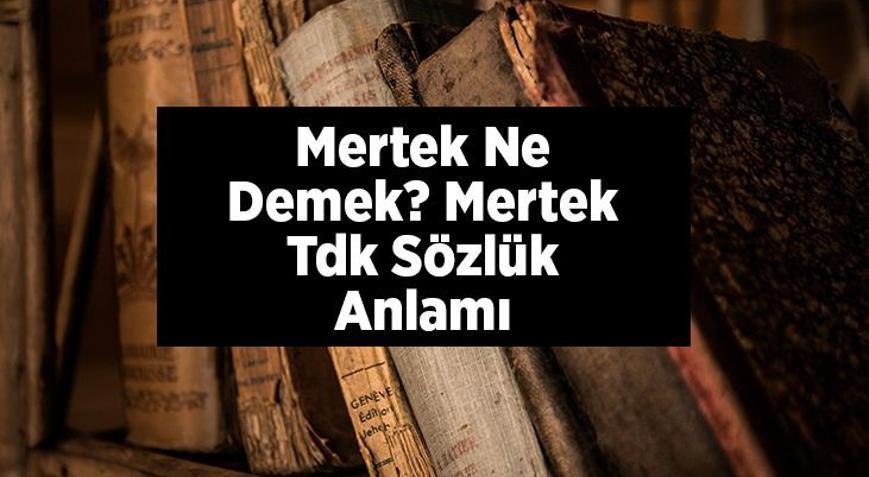 Mertek Ne Demek? Mertek Tdk Sözlük Anlamı Nedir?