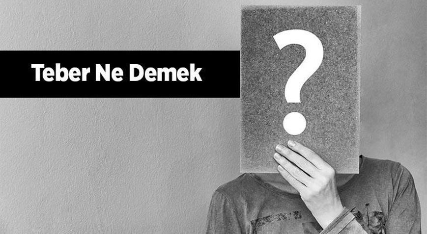 Teber Ne Demek? Teber Tdk Sözlük Anlamı Nedir?