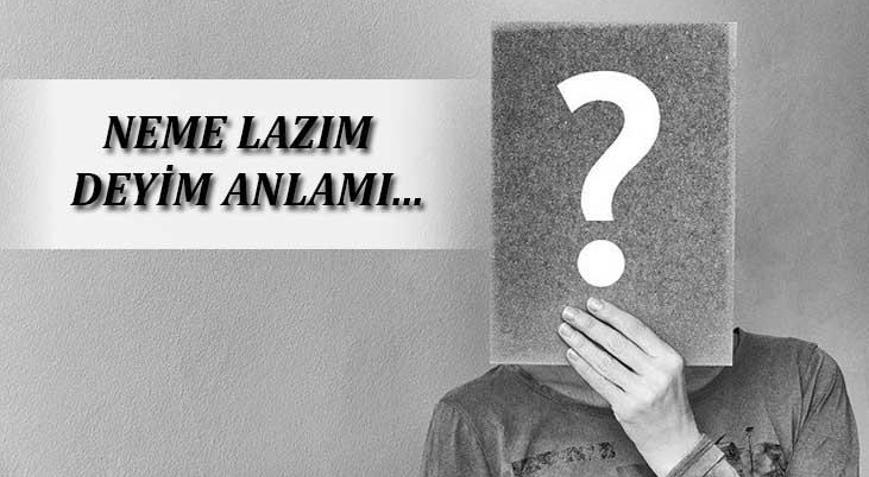 Neme Lazım Deyiminin Anlamı Ne Demek? Neme Lazım İle İlgili Örnek ...