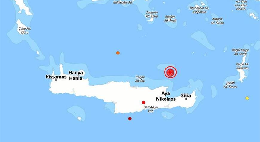 Girit Adası açıklarında deprem - Son Dakika Milliyet