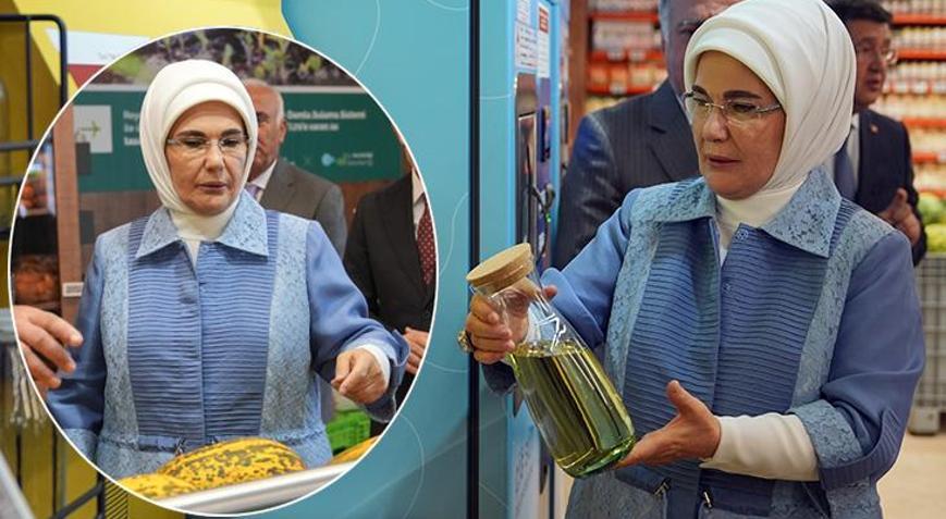 Emine Erdoğan atıksız alışverişi teşvik eden marketi ziyaret etti - Son ...