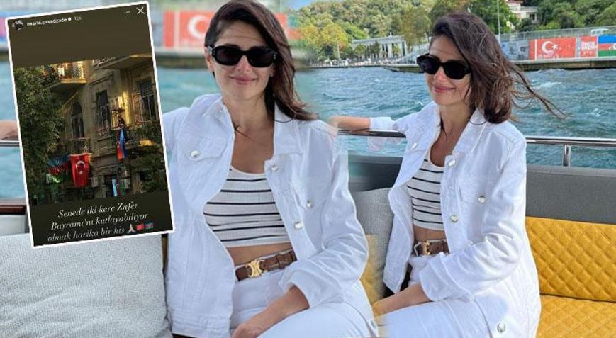 Nesrin Cavadzade'den Zafer Günü paylaşımı! Bayrak detayına tebrik yağdı ...