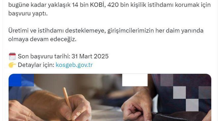 KOSGEB İstihdamı Koruma Destek Programı'na 14 bin başvuru - Ankara ...