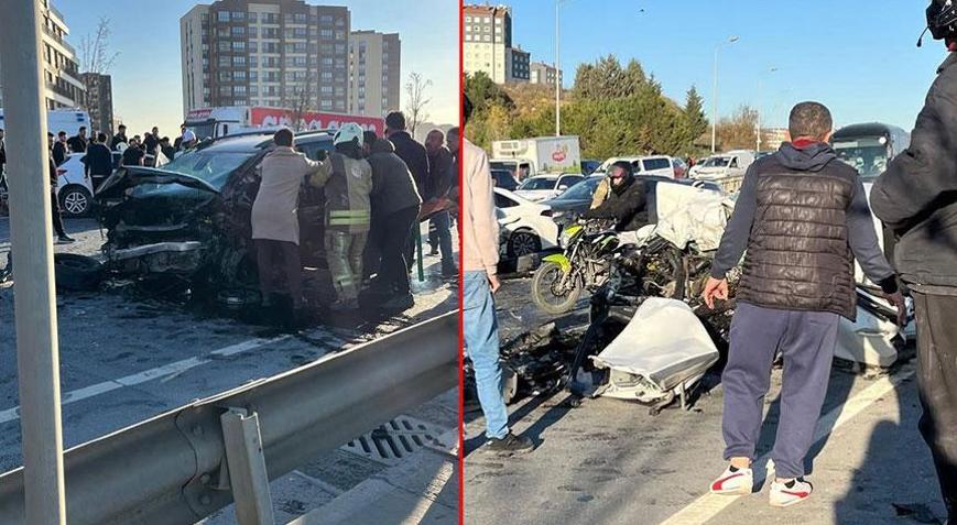 İstanbul'da korkunç kaza! İki otomobil kafa kafaya çarpıştı: 1 ölü 2 ...